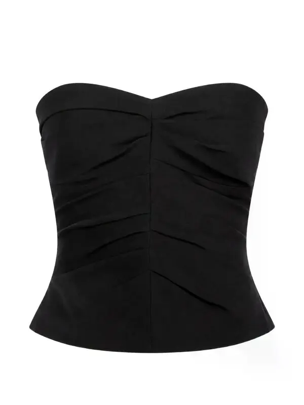 THE SEI Pleated Strapless Bustier - Black