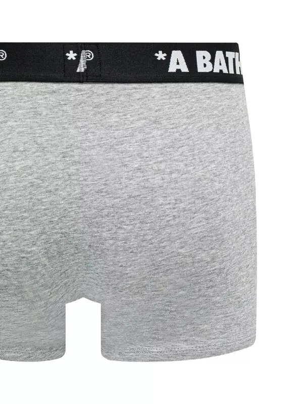 A BATHING APE Logo-waistband Boxers - Grey