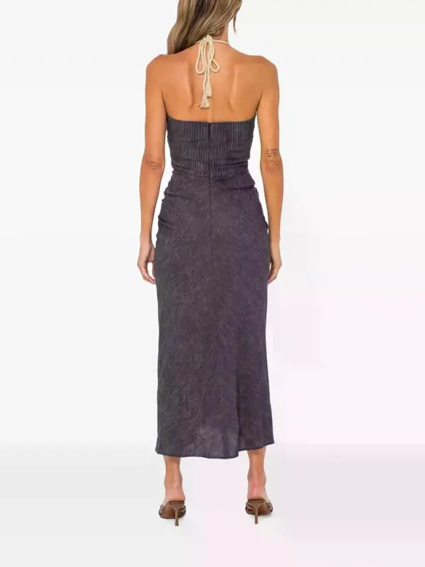 JBQ Montauk Cut-out Ruched Midi Dress
