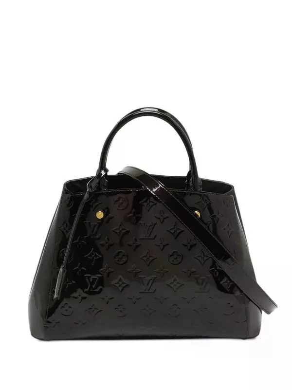 LOUIS VUITTON Montaigne Monogram Vernis Tote Bag - Black