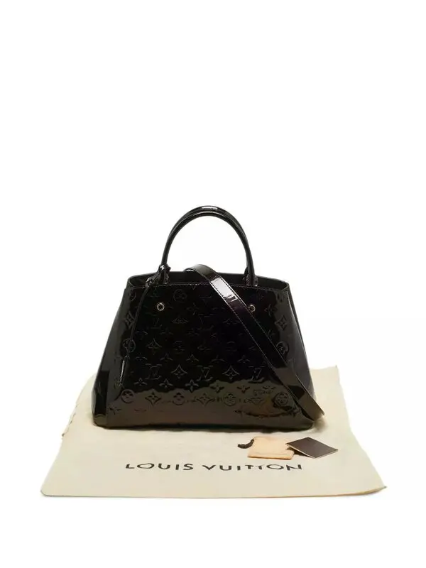 LOUIS VUITTON Montaigne Monogram Vernis Tote Bag - Black