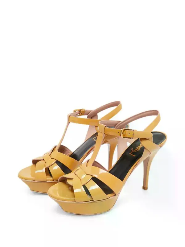 Saint Laurent Tribute Leather Platform Sandals
