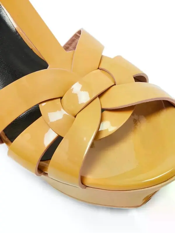 Saint Laurent Tribute Leather Platform Sandals