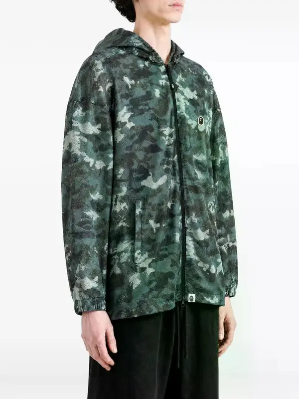 A BATHING APE Camouflage Print Mesh Zip-up Jacket