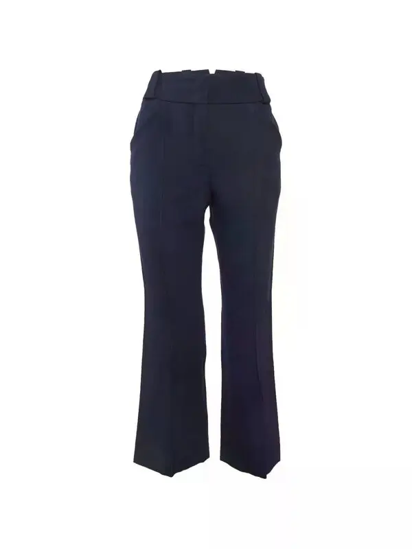 Fendi Navy Gabardine Flared Trousers