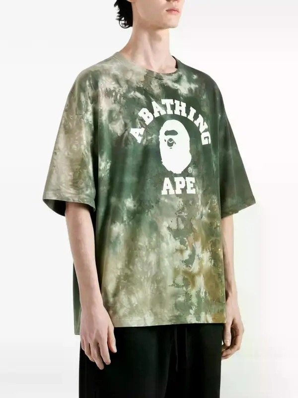 A BATHING APE Tie-dye Logo-print T-shirt