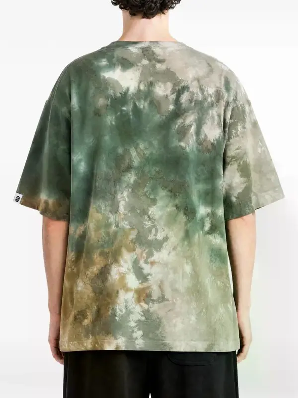 A BATHING APE Tie-dye Logo-print T-shirt