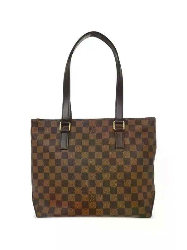 LOUIS VUITTON Damier Ebène Cabas Piano Tote Bag - Brown