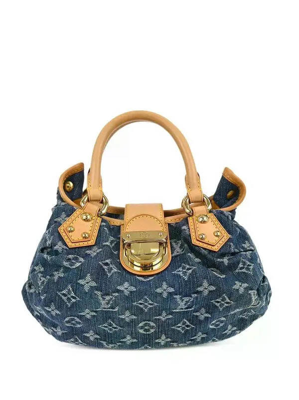 LOUIS VUITTON Monogram Denim Pleaty Handbag - Blue