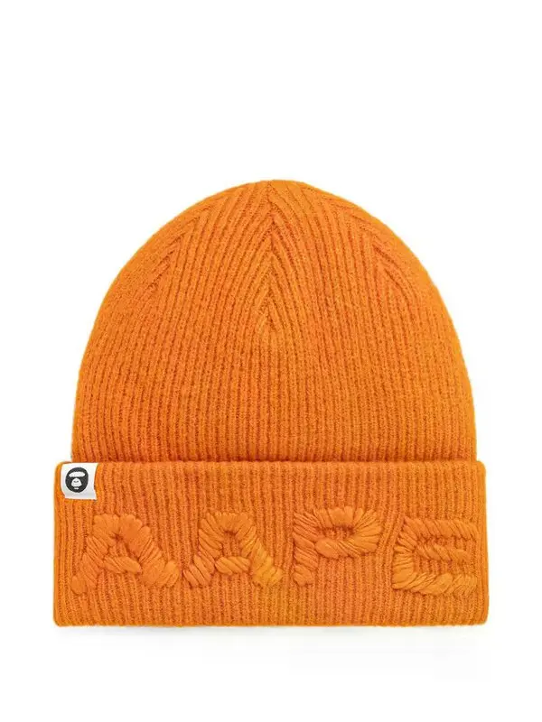 AAPE BY *A BATHING APE Logo Embroidered Beanie - Orange