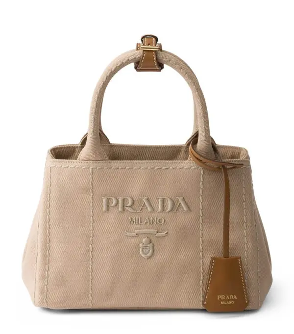 Prada Small Canvas Jardinière Top-handle Bag - Neutral