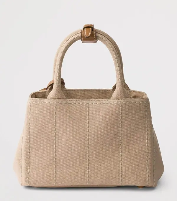 Prada Small Canvas Jardinière Top-handle Bag - Neutral