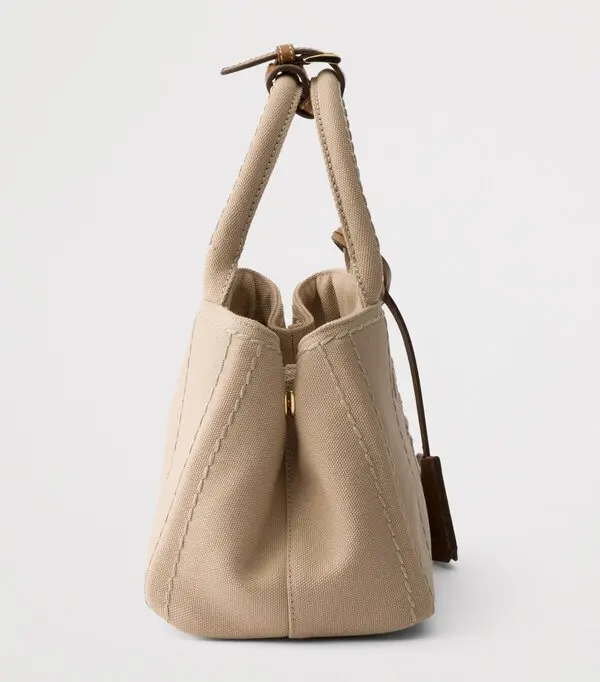 Prada Small Canvas Jardinière Top-handle Bag - Neutral