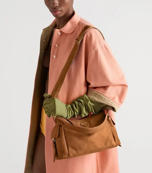 Prada Nappa Leather Explore Shoulder Bag - Brown