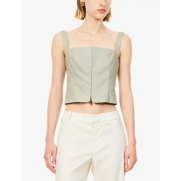 Good American Square Neck Corset Top - Mosswell