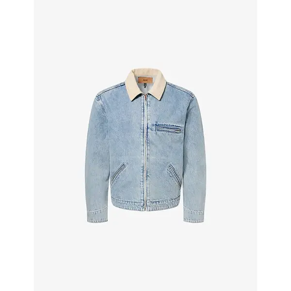 Paige Zip-up Denim Jacket With Classic Collar - Moby