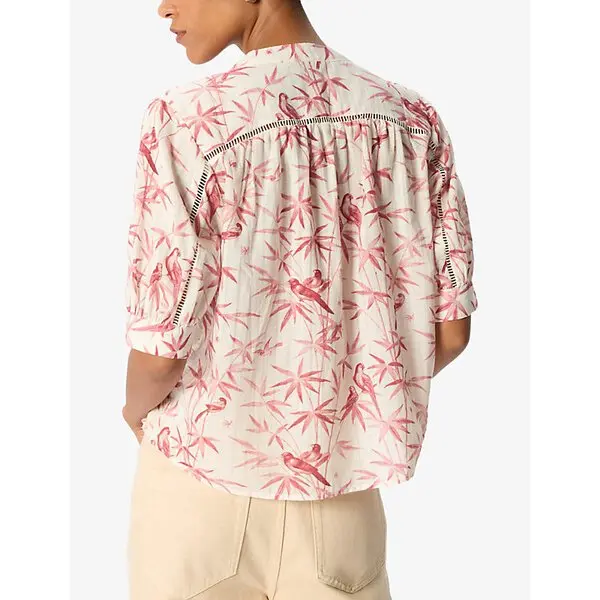 Whistles Tropical Bird Textured Woven Shirt