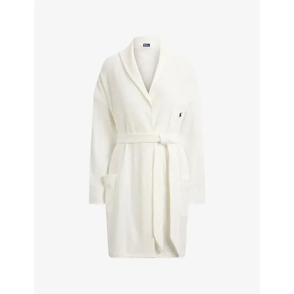 Polo Ralph Lauren Waffle Logo-embroidered Cotton-blend Robe - Ecru