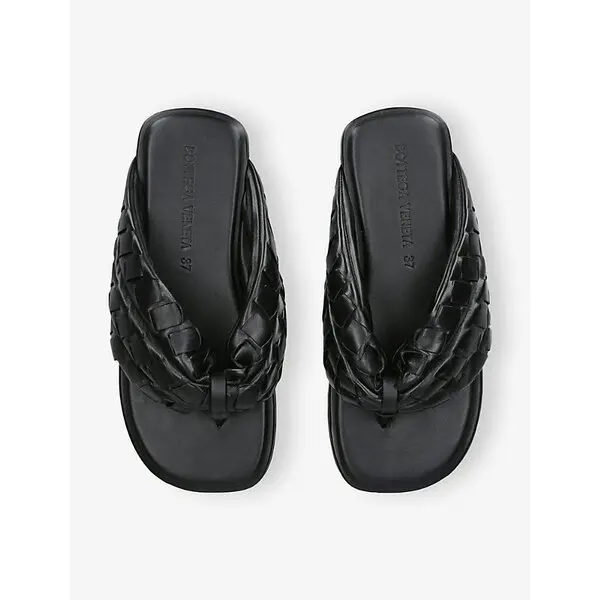 Bottega Veneta Padded Intrecciato Leather Sandals