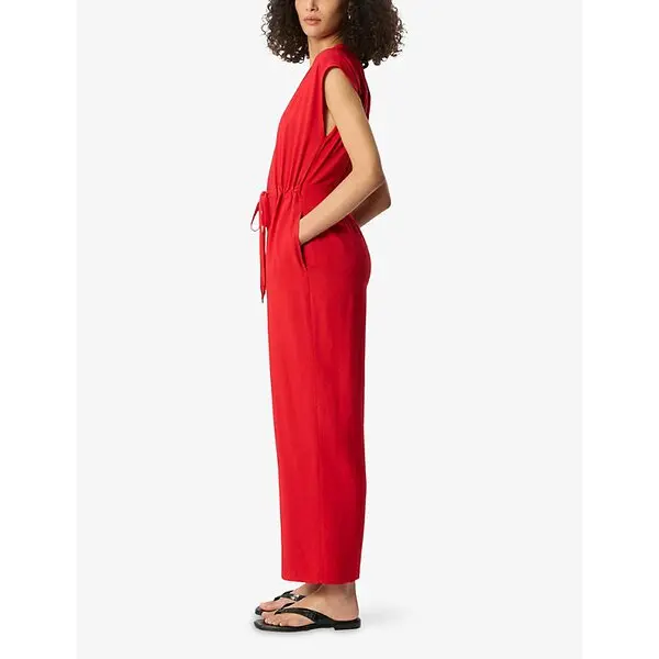 Whistles Sleeveless Drawstring-waist Woven Jumpsuit