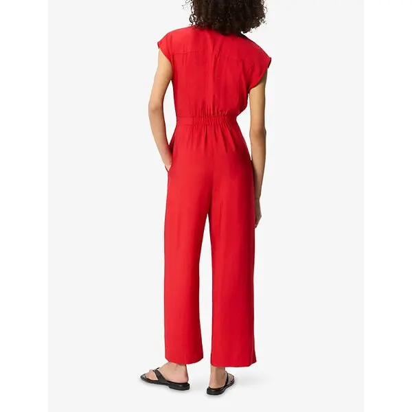 Whistles Sleeveless Drawstring-waist Woven Jumpsuit