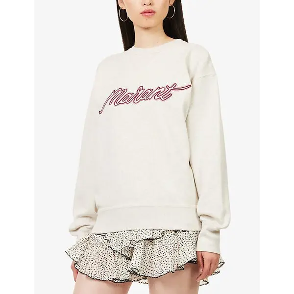 Isabel Marant Étoile Embroidered Logo Cotton Blend Sweatshirt