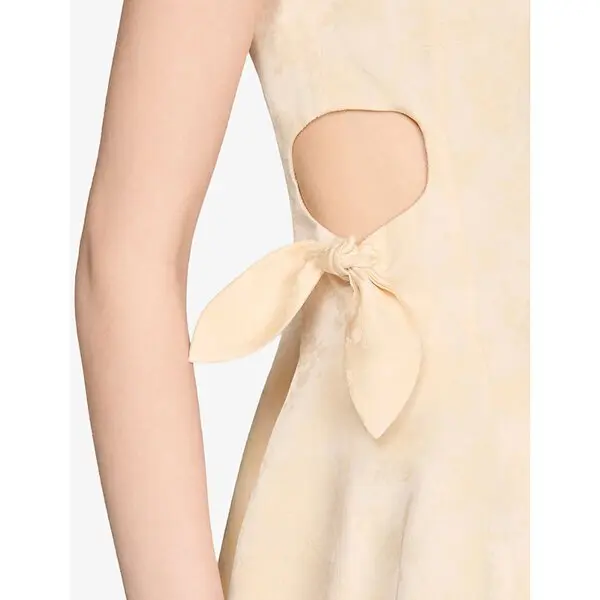 Sandro Sleeveless Floral Jacquard Mini Dress - Vanilla