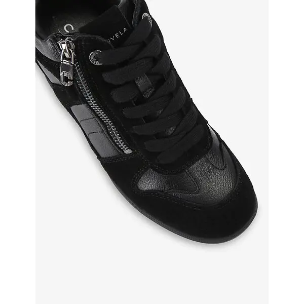 Carvela Altezza Wedge Leather Trainers - Black