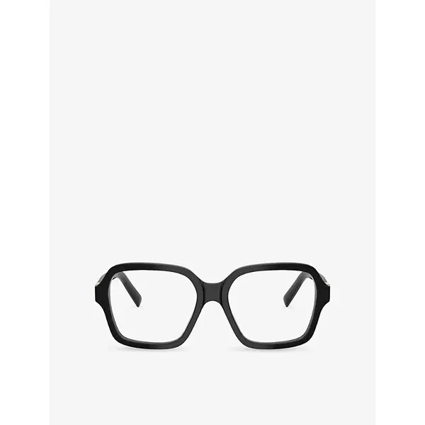 Miu Miu Square Frame Acetate Eyeglasses - Black
