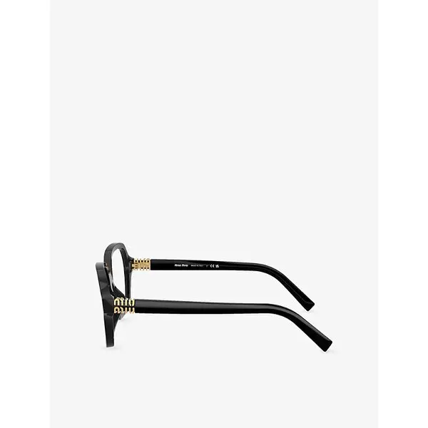 Miu Miu Square Frame Acetate Eyeglasses - Black