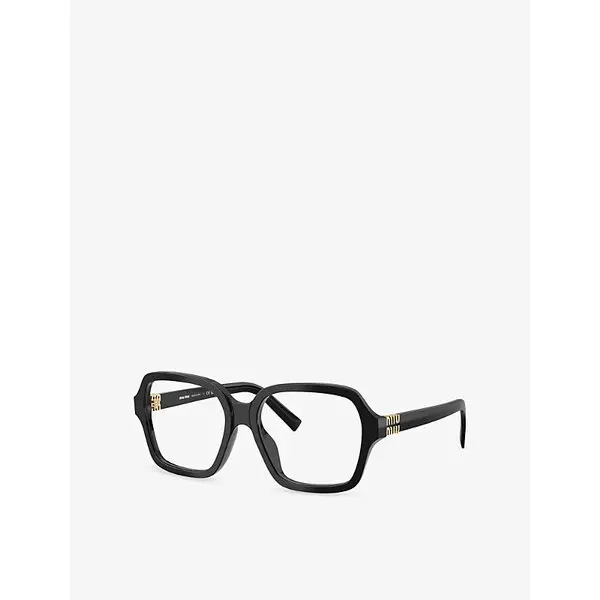 Miu Miu Square Frame Acetate Eyeglasses - Black