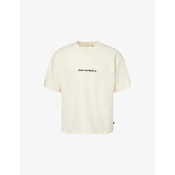 HONOR THE GIFT Don't Overthink It Embroidered Cotton T-shirt