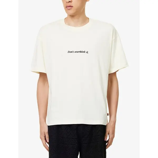 HONOR THE GIFT Don't Overthink It Embroidered Cotton T-shirt