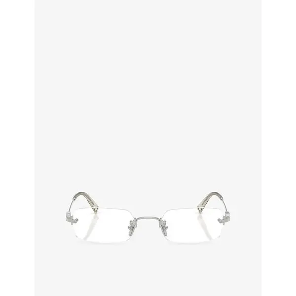 Miu Miu Rectangle-frame Metal Eyeglasses - Silver