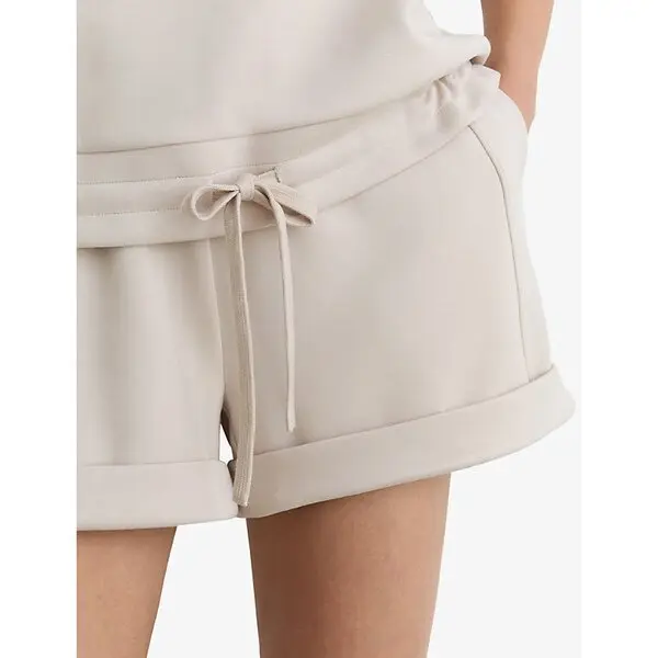 REISS Phoebe Funnel-neck Sleeveless Jersey Top - Neutral