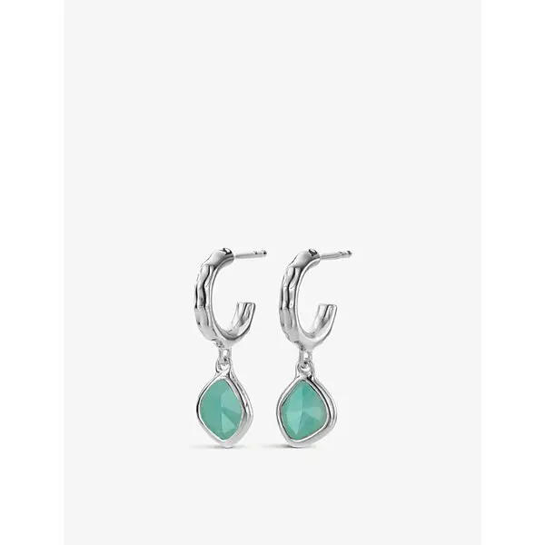Monica Vinader Sterling And Amazonite Hoop Earrings - Silver