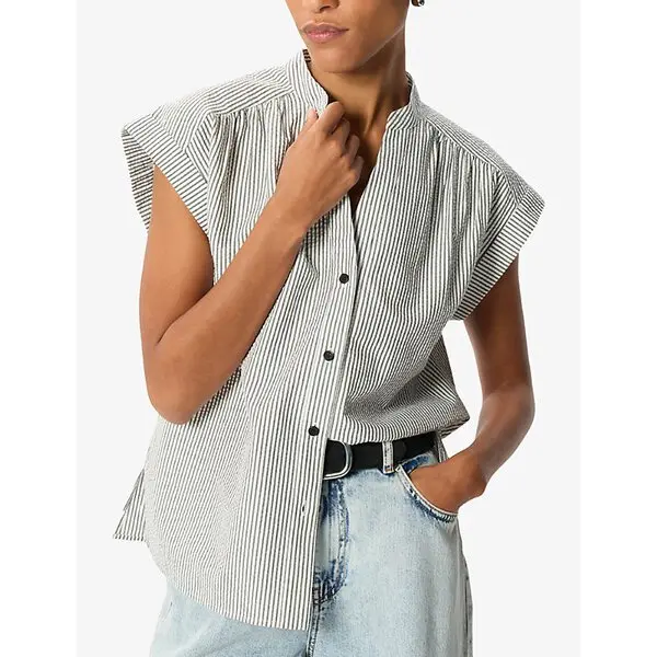 Whistles Sleeveless Striped Cotton Top
