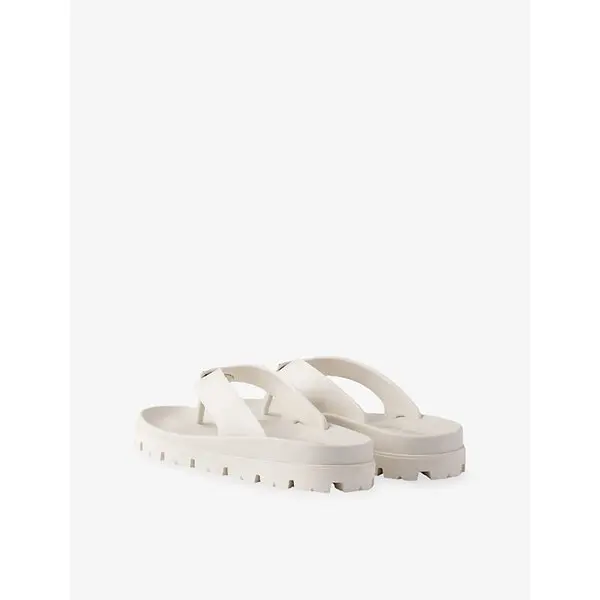 Prada Rubber Thong Sandals With Enamelled Triangle Logo