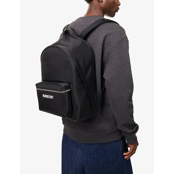 Burberry Logo Print Nylon Backpack