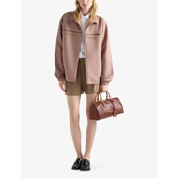 Prada Large Leather Top Handle Bag - Brown