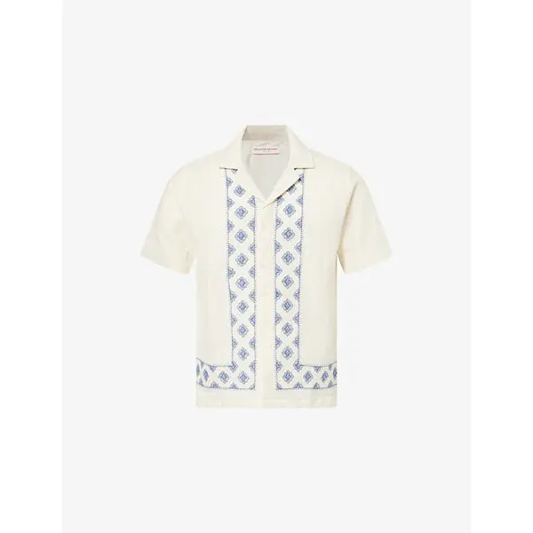 Orlebar Brown Maitan Embroidered Cotton Shirt