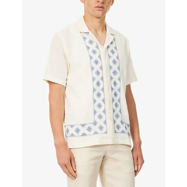 Orlebar Brown Maitan Embroidered Cotton Shirt