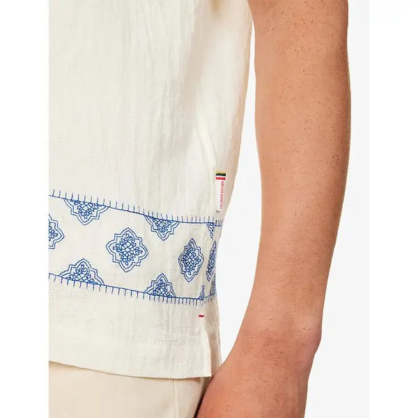Orlebar Brown Maitan Embroidered Cotton Shirt
