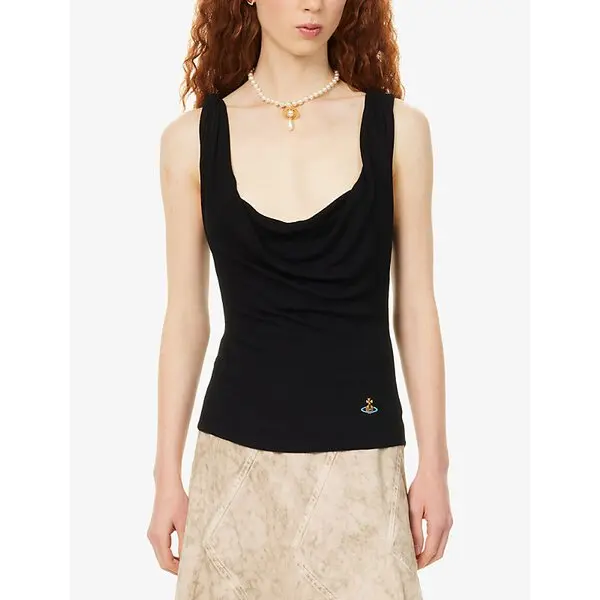 VIVIENNE WESTWOOD Anna Cowl Neck Knit Top - Black