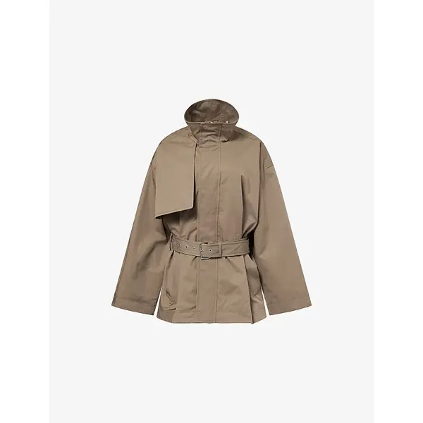 FRAME The Short Field Cotton Trench Coat - Army