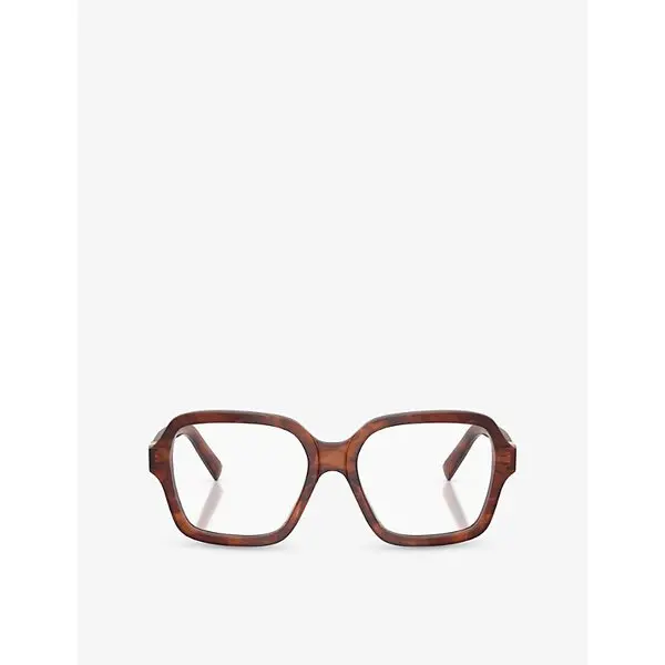 Miu Miu Acetate Square Frame Eyeglasses - Brown