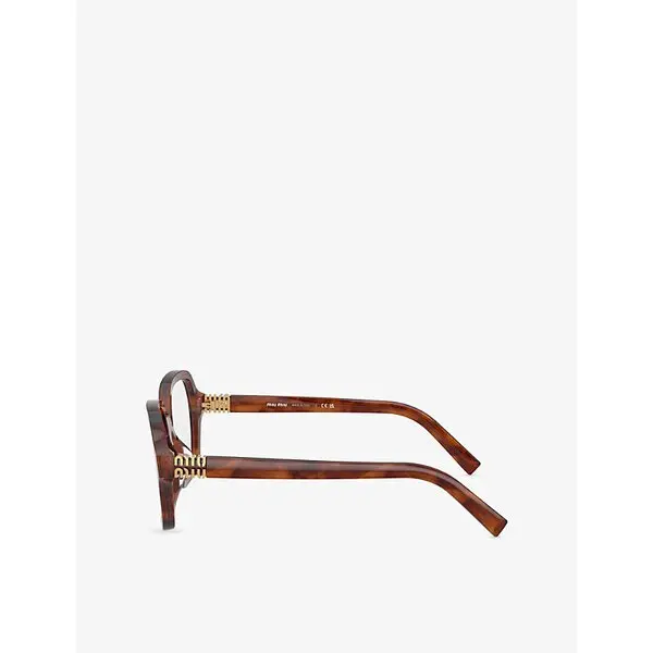 Miu Miu Acetate Square Frame Eyeglasses - Brown