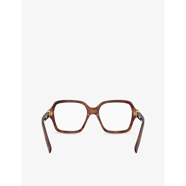 Miu Miu Acetate Square Frame Eyeglasses - Brown