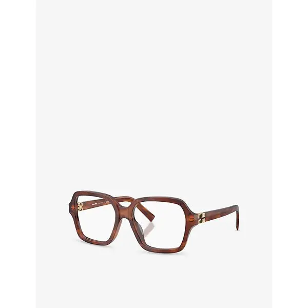 Miu Miu Acetate Square Frame Eyeglasses - Brown