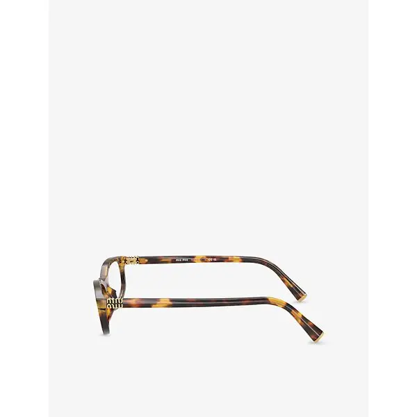 Miu Miu Mu 01zv Oval-frame Acetate Eyeglasses - Brown